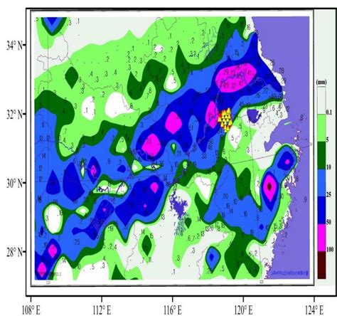 1 24 Hour Precipitation In The Lower Reaches Of The Yangtze River