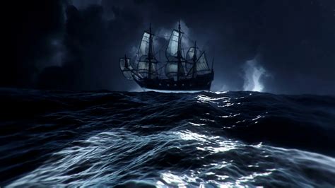Ship In Storm At Sea