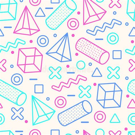 Memphis Style Seamless Pattern Astratto Con Le Forme Geometriche