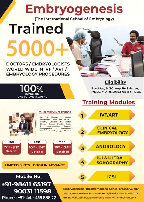Art And Embryology Training Program Ivf News