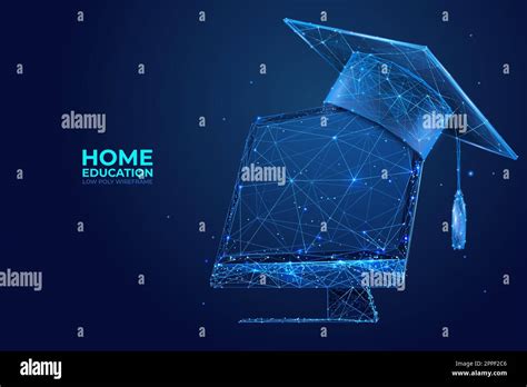 Graduation Cap On A Monitor Of Computer Stock Vector Image And Art Alamy