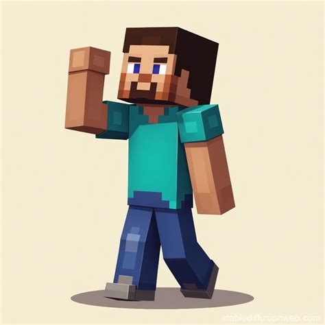 Draw Realistic Steve From Minecraft In Anime Style With Minecraft Background Using The Face From