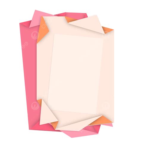 Simulated Folded Paper Border Simulation Folding Angle Paper Png