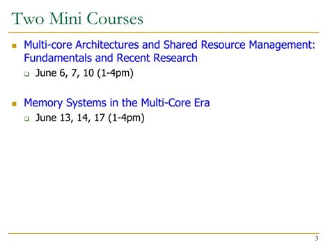 Ppt Multi Core Architectures And Shared Resource Management