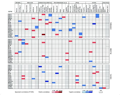 Heat Map Built With Spearmans Correlations Between Gene Expression