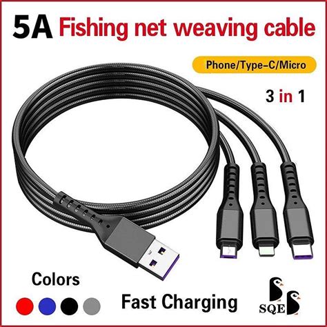 Cable De Carga Rápida 5a 3 En 1 Para El Encendidomicro Usbtipo C