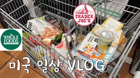 🇺🇸장보고 요리하는 미국일상 Vlog👩🏻‍🍳 미국마트 홀푸드 트레이더조 하울 연어롤 미소시루 비빔국수 육개장 요리 브이
