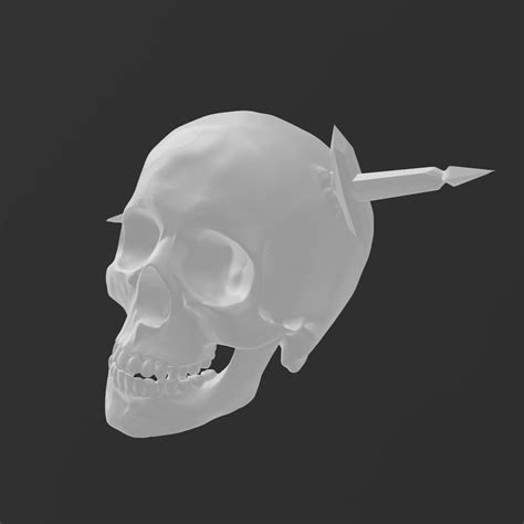 Stl File Skull Impaled With A Sword・3d Printable Design To Download・cults