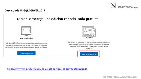 instalación sql server express 2019 ppt