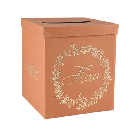 Urne Merci Jolis Brins Terracotta Et Or 21 X 25 Cm La Fontaine Royale