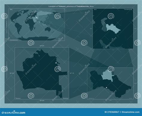 Tashauz Turkmenistan Described Location Diagram Stock Illustration