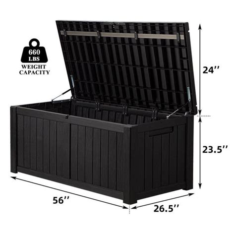 Tozey T Psb1450w0 120 Gal Outdoor Storage Box Plastic Resin Deck Box