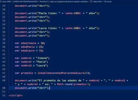 practica Practica de Script con variables Lógica de programación Primeros pasos Alura