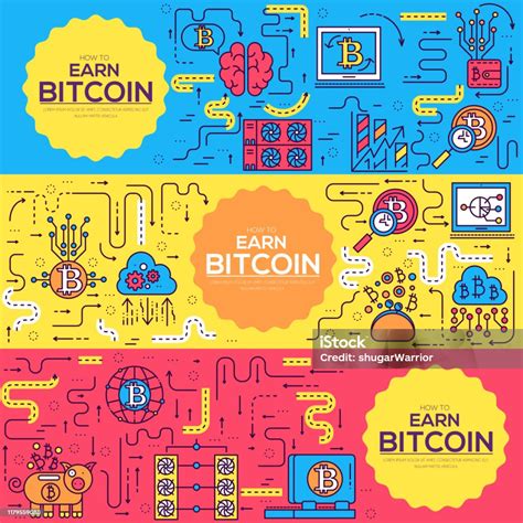 비트 코인 개요 아이콘 컬렉션 세트 현대 기술 선형 기호 팩 얇은 선 아이콘 로고 기호 그림 및 평면 일러스트 레이션 개념의