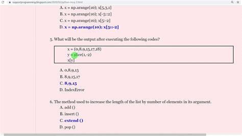 Python Mcqs 2 For Data Science Youtube