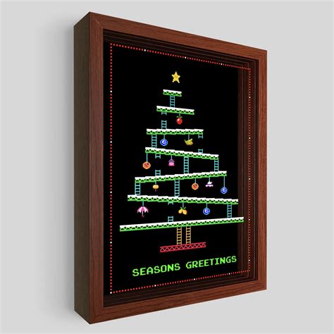 8 Bit Christmas Tree Shadowbox Art Artovision