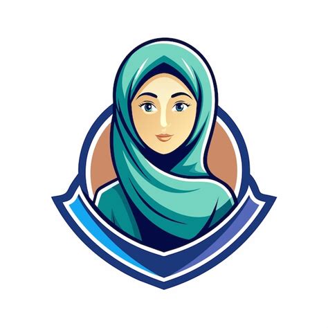 Ilustración de dibujos animados de una mujer con hijab cabello largo y