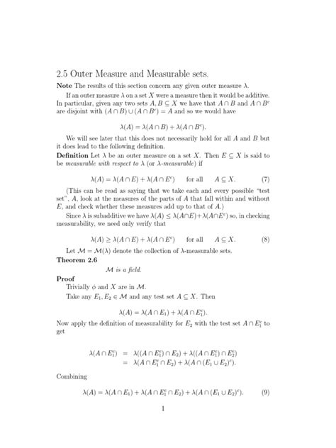 2 5 Outer Measure And Measurable Sets Pdf Measure Mathematics Logic