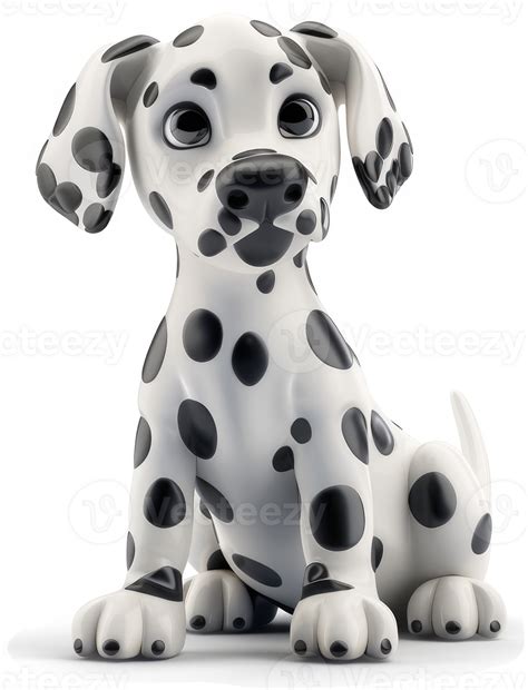 Cute Dalmatian Puppy Sitting Attentively 60726373 Png