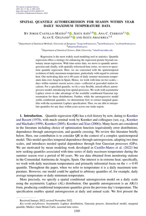 Pdf Spatial Quantile Autoregression For Season Within Year Daily Maximum Temperature Data