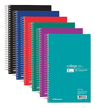 Office Depot Brand Stellar Poly Notebook X Subject Wide Ruled Sheets Black