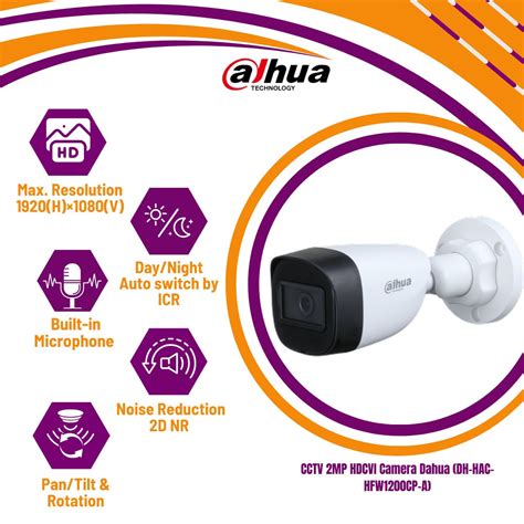 Cctv 2mp Hdcvi Camera Dahua Dh Hac Hfw1200cp A Kun Traders