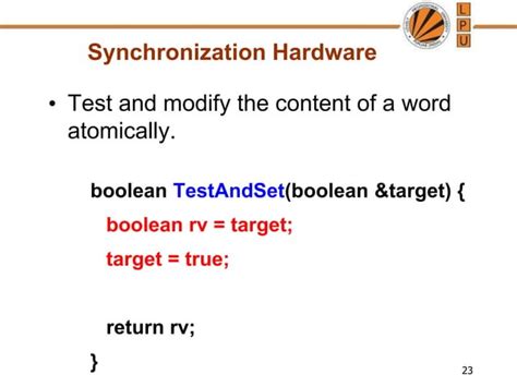 OS Process Synchronization Unit Synchronization PPT Free Download