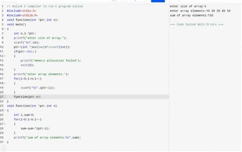 C Program For Sum Of Array Elements Using Dynamic Memory Allocation Mounika Dasari
