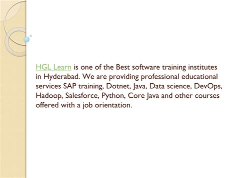 PPT Best Place To Go To For Quality Software Training In Hyderabad