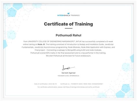 Rahul Pothumudi On Linkedin Throwbackthursday Trainingcertificate