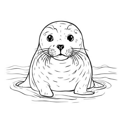 Télécharger Page de coloriage Phoque dans l eau Coloring pages En Ligne