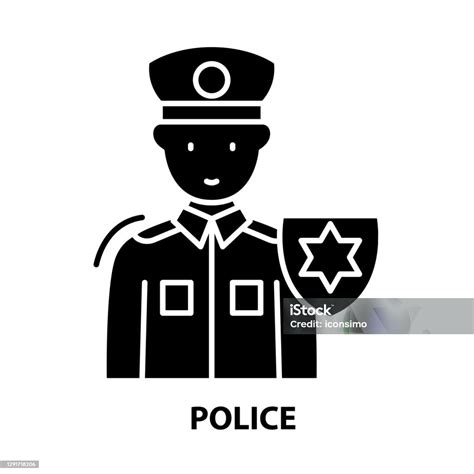 警察圖示 黑色向量符號與可編輯的筆劃 概念插圖向量圖形及更多交通圖片 交通 交通方式 人 Istock