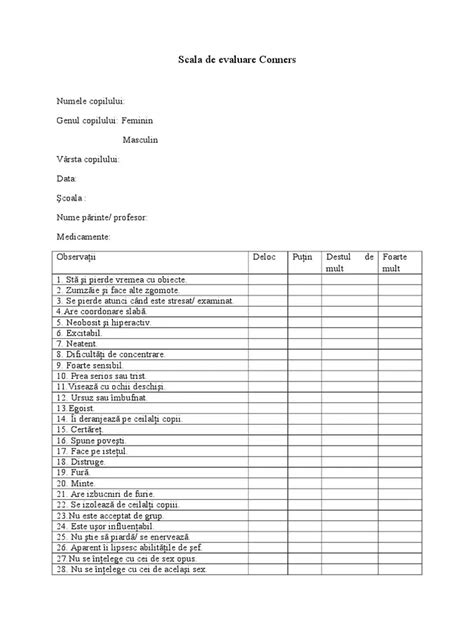 Printable Conners Test Printable Word Searches