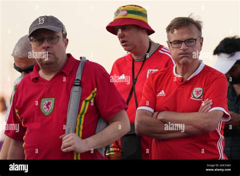 Wales Fans Leave The Ahmad Bin Ali Stadium Al Rayyan Qatar Following Their Defeat To Iran