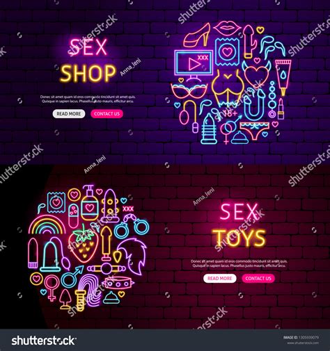 Sex Website Banners Vector Illustration Adult Stock Vector Royalty