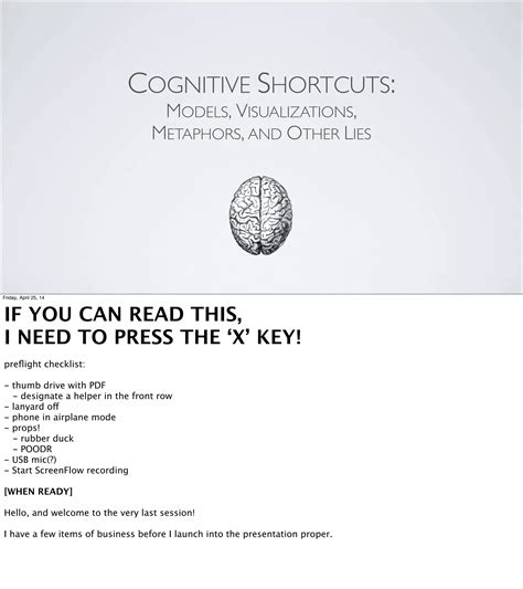 Cognitive Shortcuts Models Visualizations Metaphors And Other Lies Railsconf 2014 Pdf