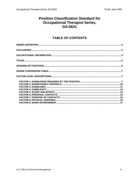 pdf position classification standard for occupational