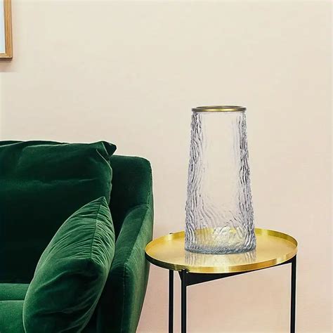 Conical Glacier Patterned Glass Vase Home Florist Diy Flower Temu