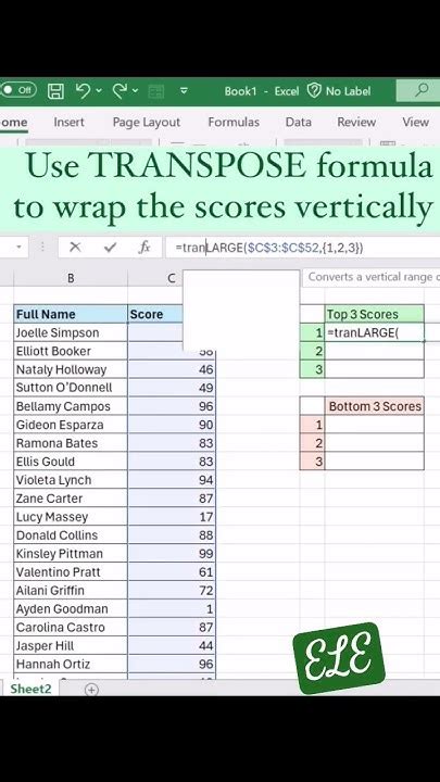 extract top 3 and bottom 3 excel exceltips exceltricks