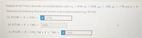 Solved Suppose X And Y Have A Bivariate Normal Distribution Chegg