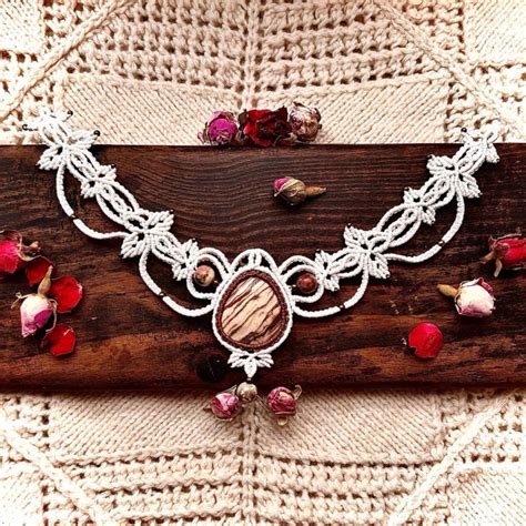 Макраме колие Богиня със зебров Яспис Handmasters Bg