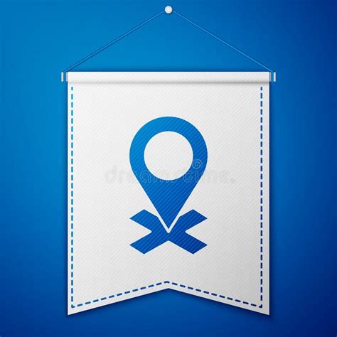Blue Map Pin Icon Isolated On Blue Background Navigation Pointer Location Map Gps
