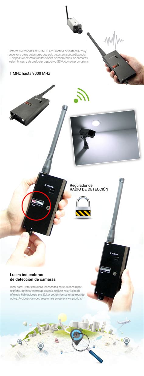 Detector Frecuencia Cámaras Micrófonos Ocultos Espía Señal 199999