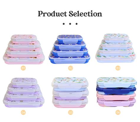 Portable Microwavable Collapsible Bento Lunch Box Containers Set