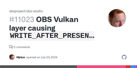 Obs Vulkan Layer Causing Write After Present And Write Before