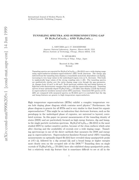 Pdf Tunneling Spectra And Superconducting Gap In Bi Sub 2 Sr Sub 2 Cacu Sub 2 O Sub 8 Delta