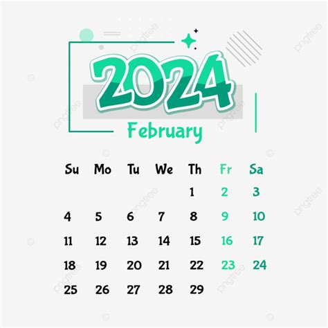 Calendario Mensual Febrero 2023 Vector Png Febrero 2024 Calendario
