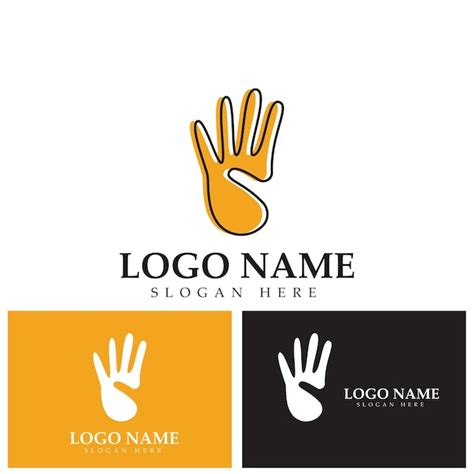 Ícone De Vetor De Logotipo De Gesto De Mão De Quatro Dedos Vetor Premium