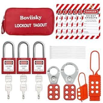 Boviisky Electrical Lockout Tagout Kit Group Lockout Hasps 6 Lockout