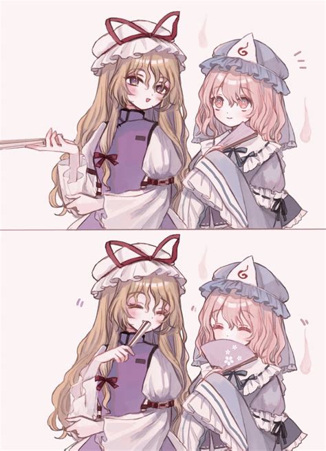 Yakumo Yukari And Saigyouji Yuyuko Touhou Drawn By Yujup Danbooru